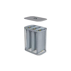 Joseph Joseph Tota Trio 90-liter Laundry Hamper Separation Basket with Lid and Removable Bags - Grey