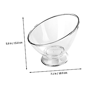 DECHOUS 3pcs Diagonal Salad Bowl glass dessert cups angled pasta bowls parfait cups fruit containers plastic salad bowl mixed salad Fruit Bowl Trifle Bowl Household Dessert Bowl deep bowl