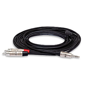 Hosa HMR-010Y 3.5 mm TRS to Dual RCA Pro Stereo Breakout Cable, 10 Feet