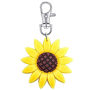 Finduat 20 Sets Baby Shower Return Gifts for Guests for Adult, Sunflower Keychains + Thank You Kraft Tags for Sunflower Party Favors, Baby Shower Party Bag Decor for Birthday Party