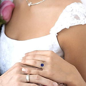 Clara Pucci 3 ct Round Cut Solitaire Simulated Tanzanite Excellent Engagement Bridal Promise Anniversary Ring 18K Yellow Gold Size 7.25