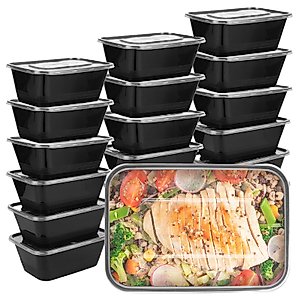 YAYODS 100 Pack Reusable Meal Prep Containers with Lids, 1 Compartment Plastic Food Prep Storage Containers, 34oz Microwave and Dishwasher Safe To Go Food Containers for Take out Meal, Lunch