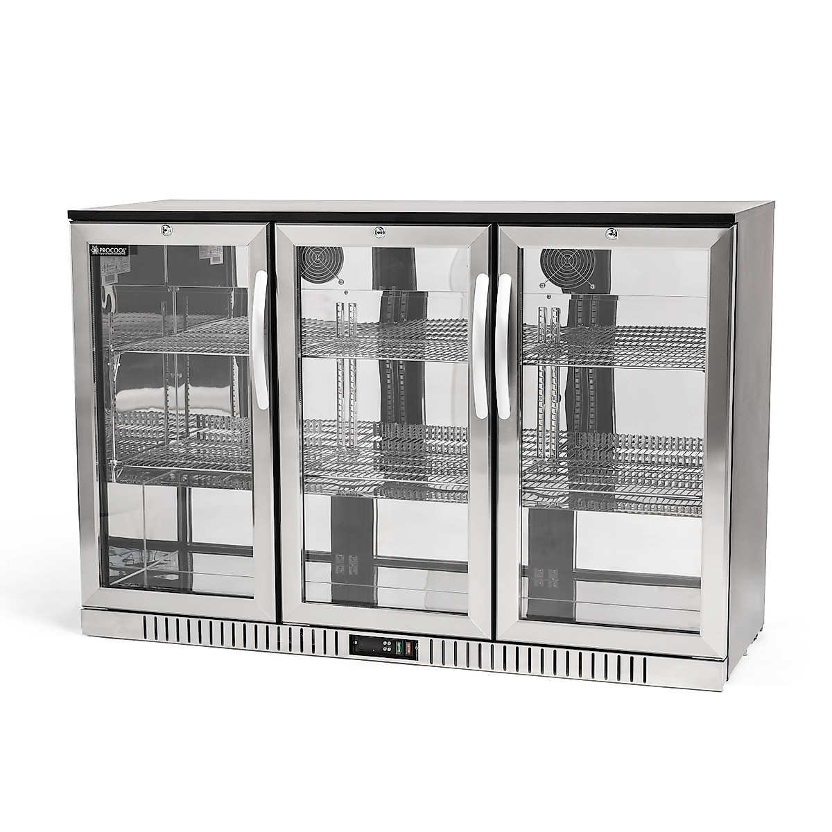 Procool Residential 2-door Glass Front Stainless Steel Back Bar Cooler; Undercounter 33" Height