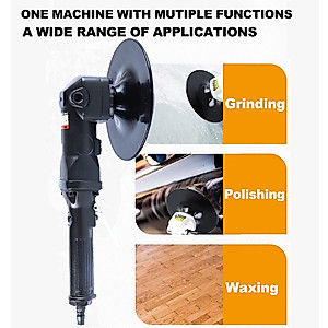 7-Inch Pneumatic Sander Heavy Duty Wet Air Sander/Polisher,Lightweight at 5.47 lbs,Adjustable Speed Up to 4500rpm Pneumatic Polisher Hand Sanding Tool