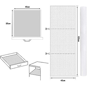 UXTAGR Kitchen Shelf Liner Fridge Liners Drawer Shelf Liner EVA Double Sided Non-Slip Non-Adhesive Anti-Slip Mats for Home Office，Multi-functionLiner Transparent Diamond Pattern（17.7”x 59”）