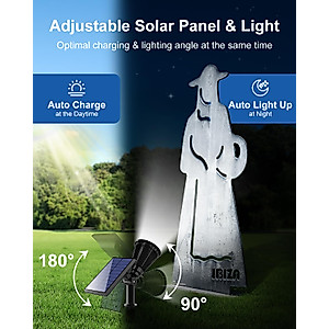 4 Pack Solar Powered Spot Lights Outdoor Waterproof LED Outside Landscape Spotlights Lighting for Trees, Flag, Plant, Wall, Yard, Garden, Backyard, House, Pathway, Adjustable Auto On/Off Uplighting