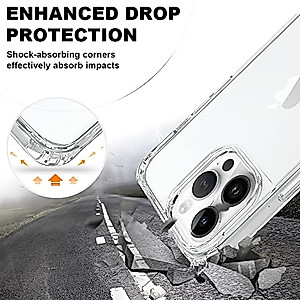 FOQENCCI Clear Case for iPhone 14 Pro Max Crossbody Case,Transparent TPU + Hard PC Anti-Scratch Shockproof Phone Case with Adjustable Lanyard Neck Strap 6.7 inch