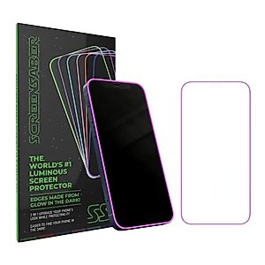 SCREENSABER Luminous Screen Protector for iPhone 11 / iPhone XR 6.1 inch Glow In The Dark Tempered Glass (Pink)