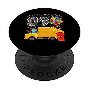 Happy O9 Birthday Rear Loader Garbage Truck PopSockets Swappable PopGrip