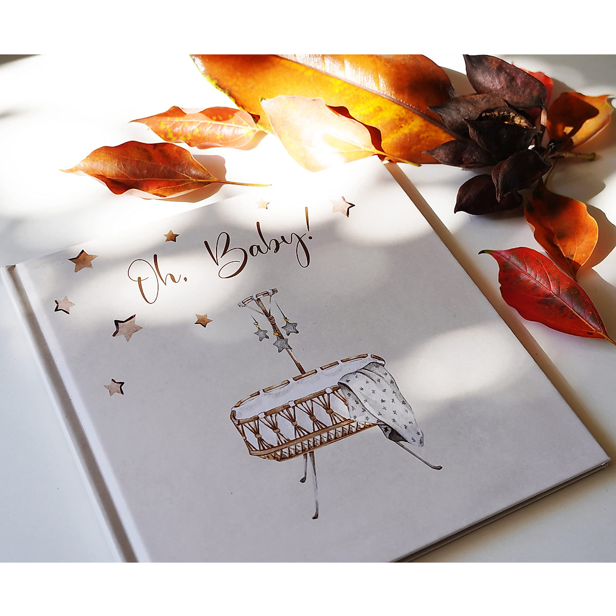 Chamich Baby Shop Chamich Oh Baby Memory Book, Boho Style Baby Photo Album, Gender Neutral Gift For Baby, Baby Photo Journal, Beige, 9 inches X 9 inches