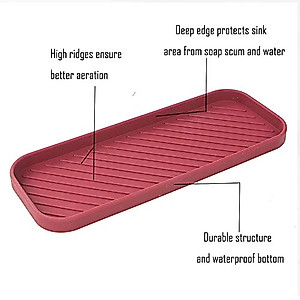 Soap Tray for Kitchen Sink, 3 Pack Silicone Sponge Holder Kitchen Sink Organizer Silicone Soap Tray Bathroom Sink Tray