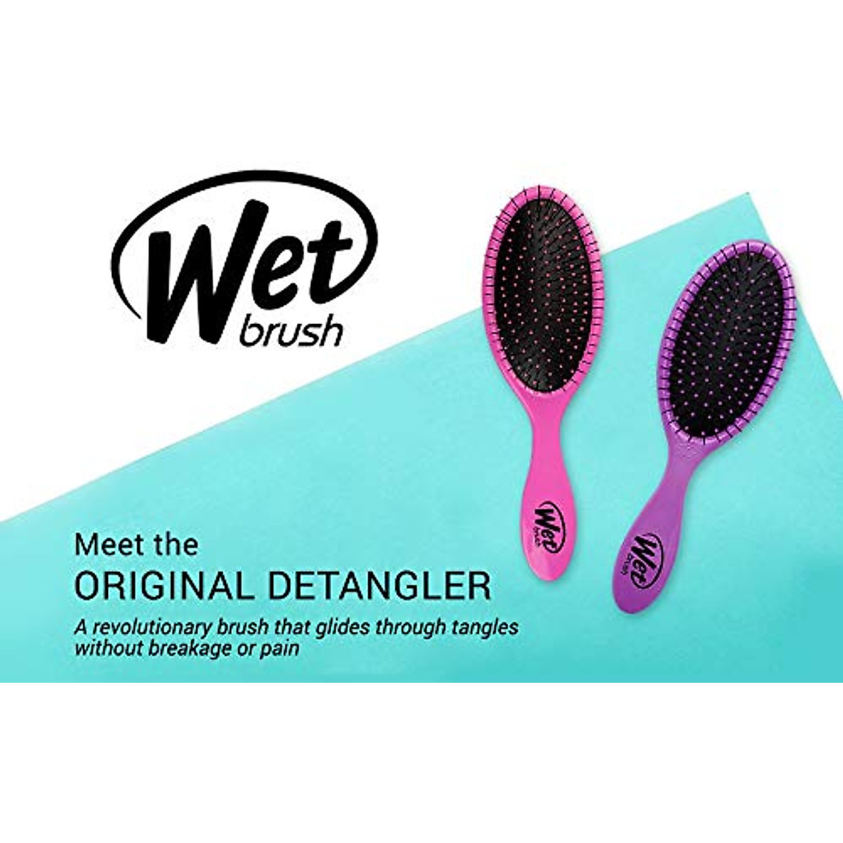 Wet Brush Disney Original Detangler Brush Princess Wholehearted - Tiana, Light Purple - All Hair Types - Ultra-Soft IntelliFlex Bristles Glide Through Tangles with Ease