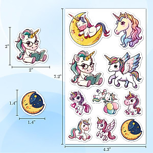Pack 50 Pcs Cute Unicorn Stickers for Water Bottles Laptop Luggage Computer Journaling Scrapbooking Kids Teens Girls Adults Aesthetic Waterproof Sticker Packs Small Vinyl Decals