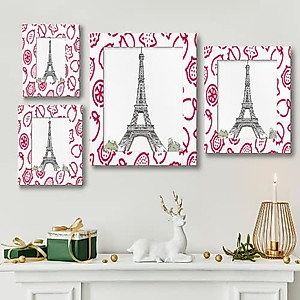 Abstract Fruit Pattern 8x10 Picture Frame, Red Line Wooden Photo Frames for Tabletop and Wall Display, Picture Frame Home Office Decor