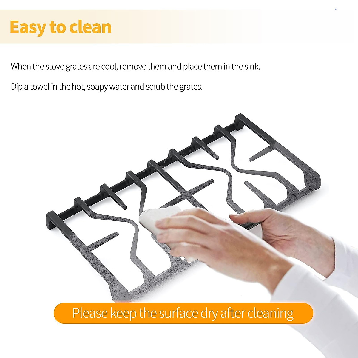 WB31X27151 Stove Grate Replacement Parts for GE Stove Parts WB31X24736 Burner Grate for General Electric Gas Range Parts Stove Surface Burner Side Grate GE Gas Cooktop Cast Iron Rack 1 Pack