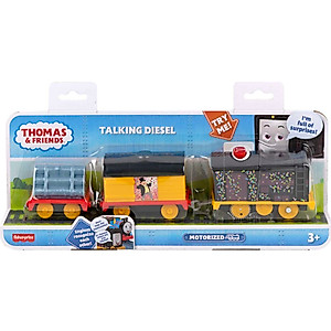 Thomas & Friends Motorized Toy Train Talking Diesel Engine with Sounds Phrases & Cargo Car for Preschool Pretend Play Kids Ages 3+ Years