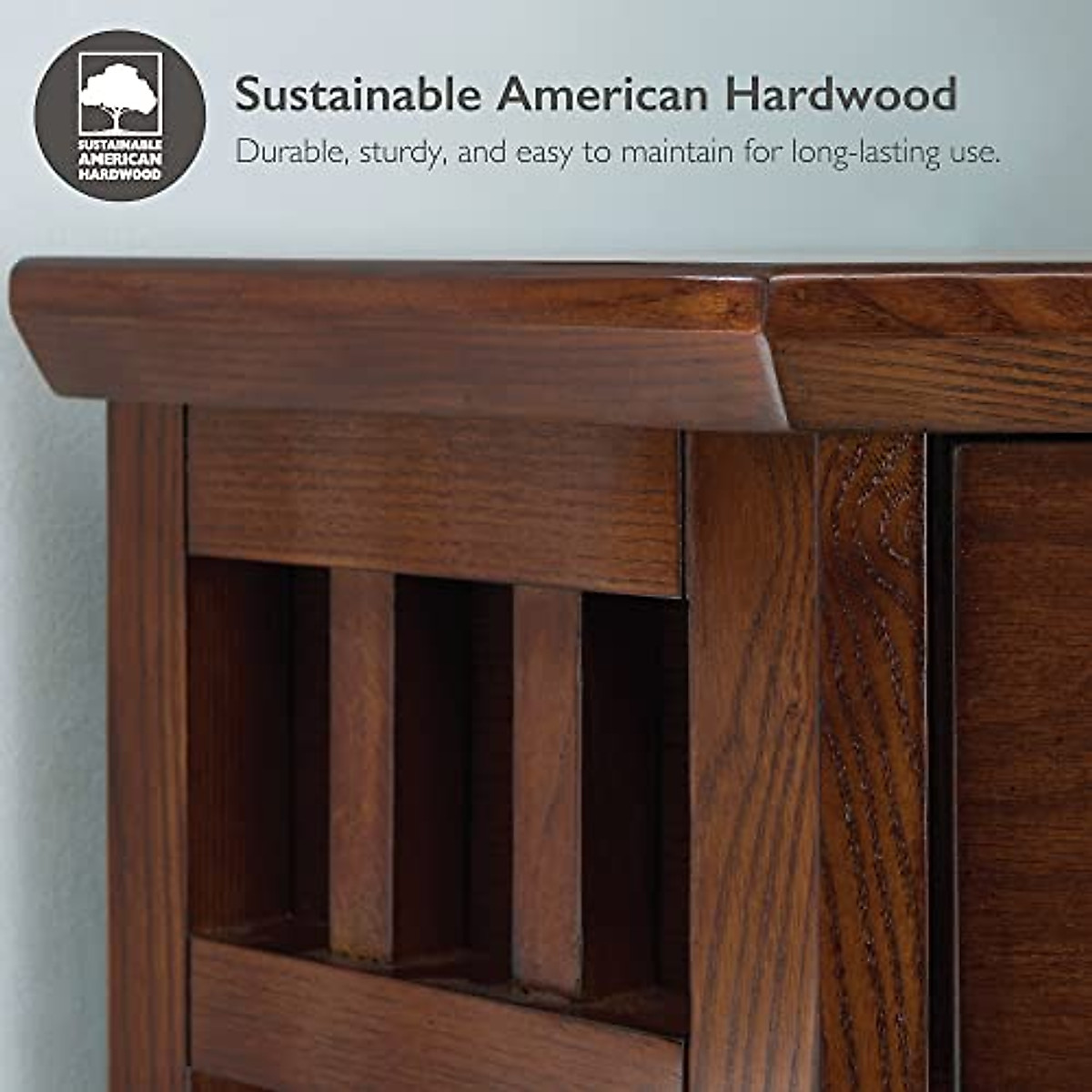 Leick Home 82263 Mantel Height 3 Shelf Corner Bookcase with Drawer Storage, Mission Oak, Brownbronze