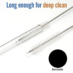 MLKSI Replacement Glass Straws for Stanley Cup Accessories, 8 Pack Reusable Straws with Cleaning Brush Compatible with Stanley 40oz Stanley Cup Stanley Water Jug