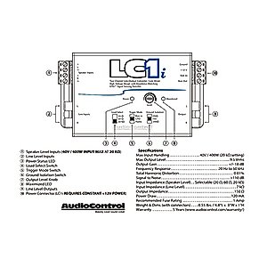 AudioControl LC1i Active 2-Channel Line Driver/Output Converter with Impedance Matching