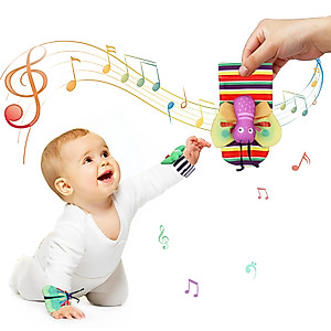 Majobee Baby Wrist Rattles Toys & Foot Finder Socks Set Baby Boy Girl Gifts Newborn Soft Sensory Toys Infant Socks 0-6 to 12 Months,Baby Toys 3-6 Months Toddler Educational Learning Development Toys