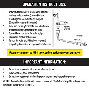 HydroTech 50 ft Expandable Garden Hose - Burst Proof & Lightweight, Flexible Water Hose with Durable Reinfordced Latex Core & Solid Brass Fittings for Lawn, Garden, Car Washing