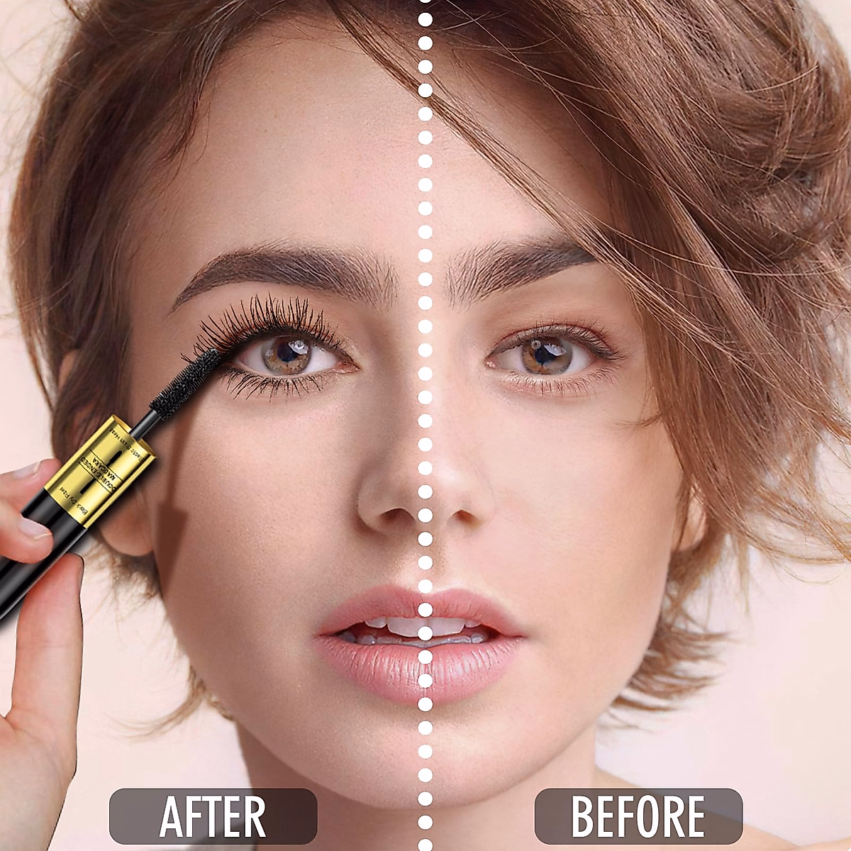 Mascara Black Volume and Length - Double Ended Mascara Voluminous Thick Curling with Dry Fiber, Waterproof Long-Lasting Mascara 5X Longer False Eyelash Comb Black