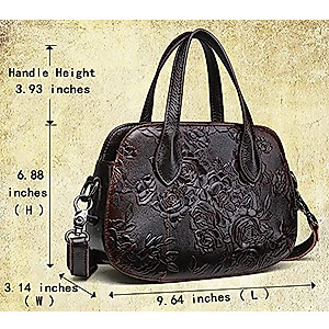 Crossbody Bag for Women Genuine Leather Top Handle Tote Purses Vintage Satchels Handbag (8899)