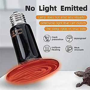 Goaika 2-Pack Ceramic Heat Emitter, 100W/150W Reptile Heat Lamp Bulb, No Light Emitting for Amphibian Pet/Brooder Coop/Dog House/Aquarium Heater-100W