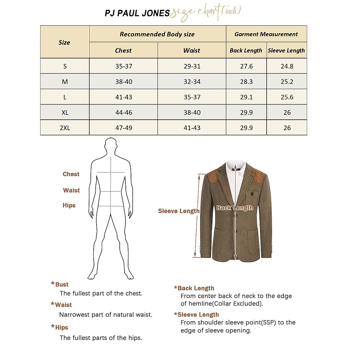 Men's Formal Tweed Patchwork Blazer 2 Button Wool Blend Sport Coat Coffee L