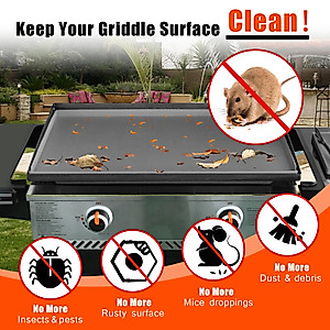 Utheer 28" Silicone Griddle Mat & Spatula Mat for Blackstone Griddle, Heavy Duty Food Grade Silicone Griddle Mat,All Season Cooking Protective Griddle Grill Cover,28 inch Blackstone griddle cover,Gray