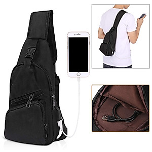 HDE Mens Sling One Arm Bag Anti-Theft Backpack Crossbody Commute Travel Work Bag