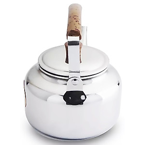 Chandler 3.12 Liter Tea Pot, Vintage Tea Kettle - 4mm Stainless Steel Pot - Hard to Dent | Ergonomic Handle with a Cool Grip | Portable Tea Kettle For Camping (Silver Colour, 3.12 L)