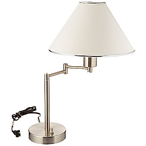 Boston Harbor TL-TB-8008-3L Swing Arm Adjustable Desk Lamp, 60 W, A19, 27.05, Satin Nickel