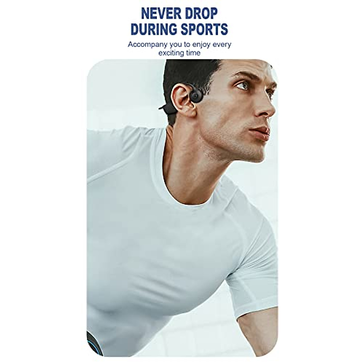 AMAVBTG Bone Conduction Headphones, Bluetooth 5.3, Bone Conduction Earbuds Buit-in 32G TF Card Waterproof Wireless Open Ear Earphones for Cycling Workout Gym