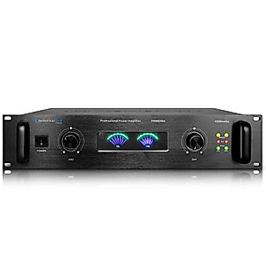 Technical Pro 6000 Watts Professional Portable PA System, 2 Channel Digital Stereo Power Amplifier with Dual Cooling Speed Fans for Home Speaker System