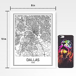 Dallas Map City Maps Dallas Map Print Map Art Print Texas Print Texas Map Texas State Modern Map Print Black White Map Wall Art Modern City Print 8x10 Unframed