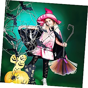 KONTONTY Halloween Prop Broom Witch Broom Halloween Props That Moves Halloween Broom Decor Broomstick Halloween Decor Halloween Witches Broom Halloween Broomstick Broom Halloween Gauze