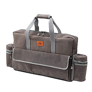 CAMPINGMOON Camping Stove Carry Case for Coleman 2-burner Stove Canvas CM-B Pockets for Gas Fuel