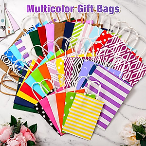 Kosiz 36 Pcs Assorted Sizes Gift Bags Bulk Gift Bag Assortment Different Sizes Birthday Goodie Paper Party Favor Gift Bag for Christmas Teacher Thanksgiving, Etc 8.3" Small, 10.2" Medium, 12.6" Large