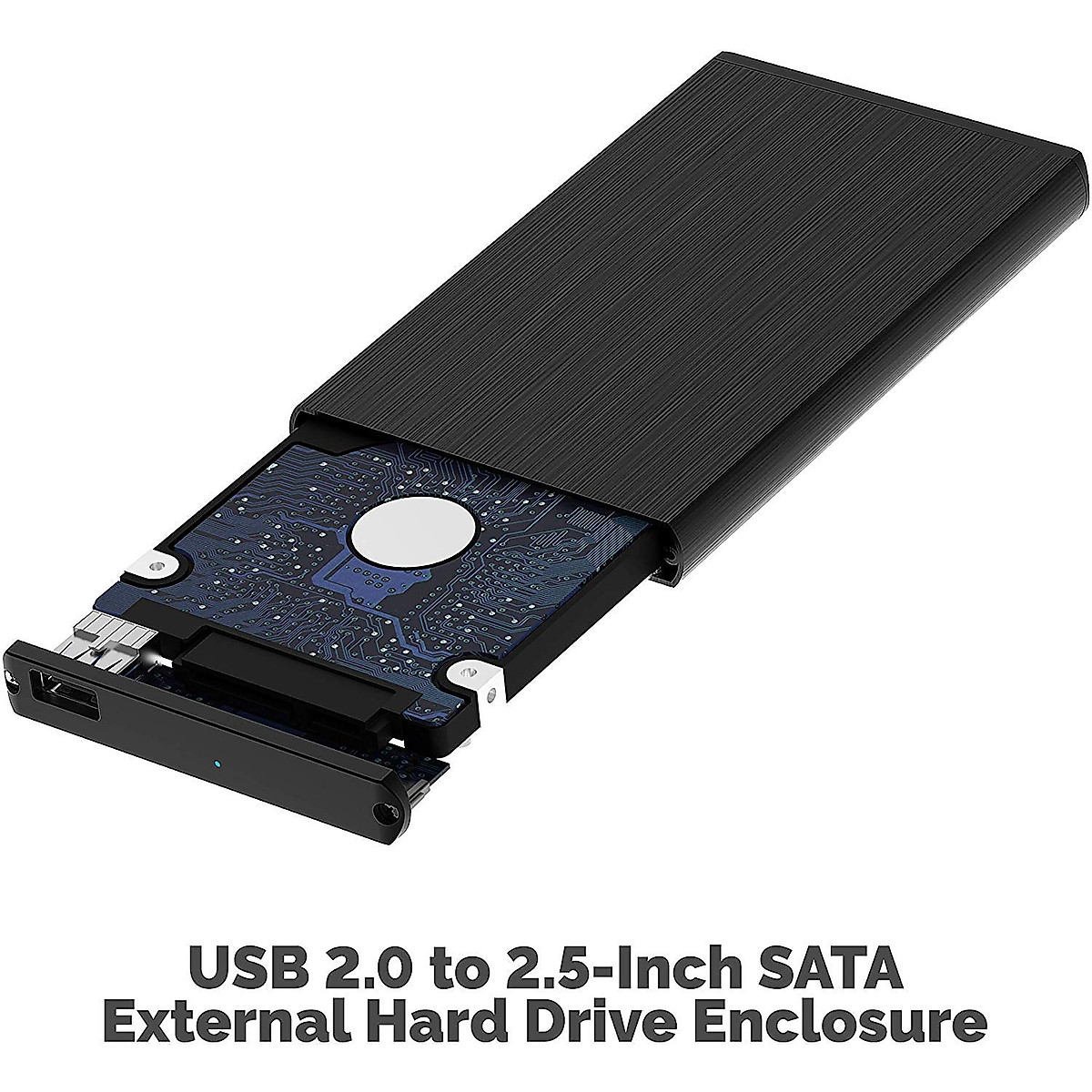 Sabrent Ultra Slim USB 2.0 to 2.5-Inch SATA External Aluminum Hard Drive Enclosure [Black] (EC-UK25)