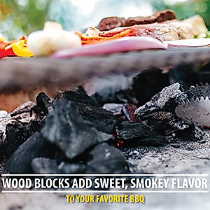 FOGO Fogostarters Natural Fire Starters, 30 Count Box and FOGO Barrel Proof Bourbon Barrel Blocks, Cask Strength Smoking Wood Chunks for Grilling, 2 Pound Resealable Bag, Bundle