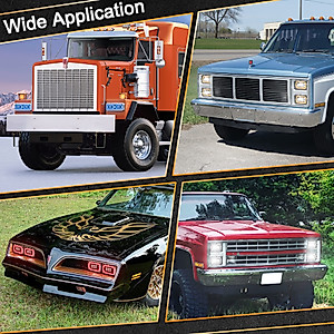 4x6 Led Headlights with White RGB Halo Music Mode Seal Beam Replace H4651 H4656 H4666 Rectangular Led Headlight for Truck Peterbilt Kenworth Ford Monte Carlo Oldsmobile