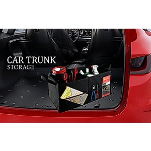 Handy Laundry Fold Away Car Trunk Organizer, Black, 22" x 10" x 11", Non-slip Fastener secures to your trunk and prevents sliding, Prevent items from rolling around or shifting in your trunk