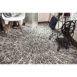 Unique Loom Sofia Collection Area Rug - Grace (5' 1" x 8', Dark Gray/ Gray)