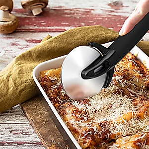 KUFUNG Pizza Cutter Wheel, Super Sharp Pizza Slicer with Non Slip Handle for Pizza, Pies, Waffles and Dough Cookies, Easy to Use and Clean (Black)