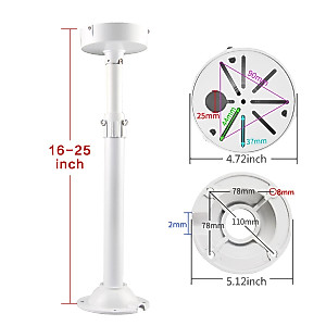 compcctv Security Camera Mount Bracket, Dome Camera Mount Universal Camera Wall Mounting Bracket /IP Camera for CCTV Security Camera, I Type (16-25 inch)