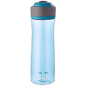 Contigo Ashland 2.0 Leak-Proof Water Bottle with Lid Lock and Angled Straw, Dishwasher Safe, Interchangeable Lid, Pack of 2, 24oz, Juniper/Sake