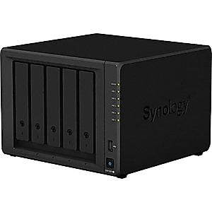 Synology DiskStation DS1520+ NAS Server with Celeron 2.0GHz CPU, 8GB Memory, 90TB HDD Storage, 1TB M.2 NVMe SSD, 4 x 1GbE LAN Ports, DSM Operating System
