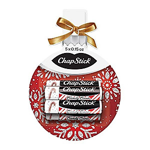 ChapStick Holiday Ornament Candy Cane Lip Balm Gift Set, Lip Moisturizer and Christmas Stocking Stuffer - 0.15 Oz (Pack of 5)