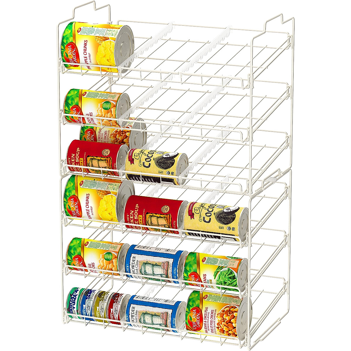 DecoBros Supreme Stackable Can Rack Organizer, White